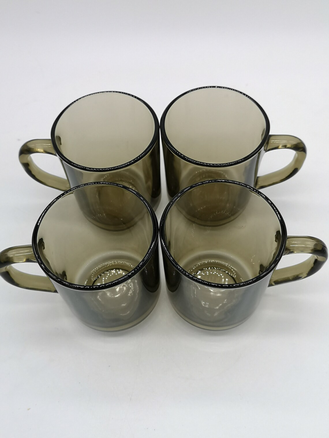 Lot 4 Mugs Vintage Glass Arcoroc Etsy