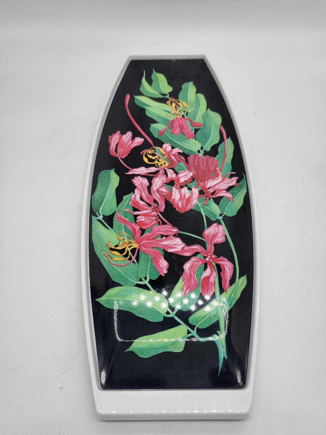 Vintage Melamine Tray With Floral Flower Decoration - Etsy