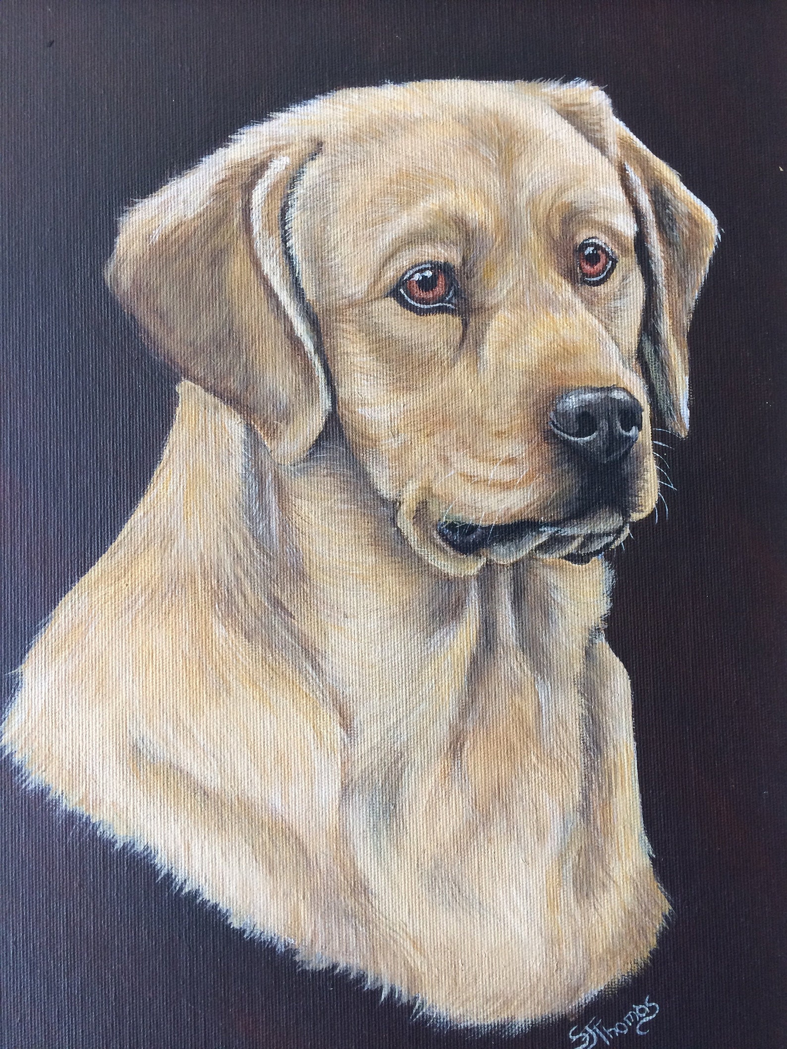 Labrador Dog/ Acrylic Painting on Canvas Board/ Cream - Etsy