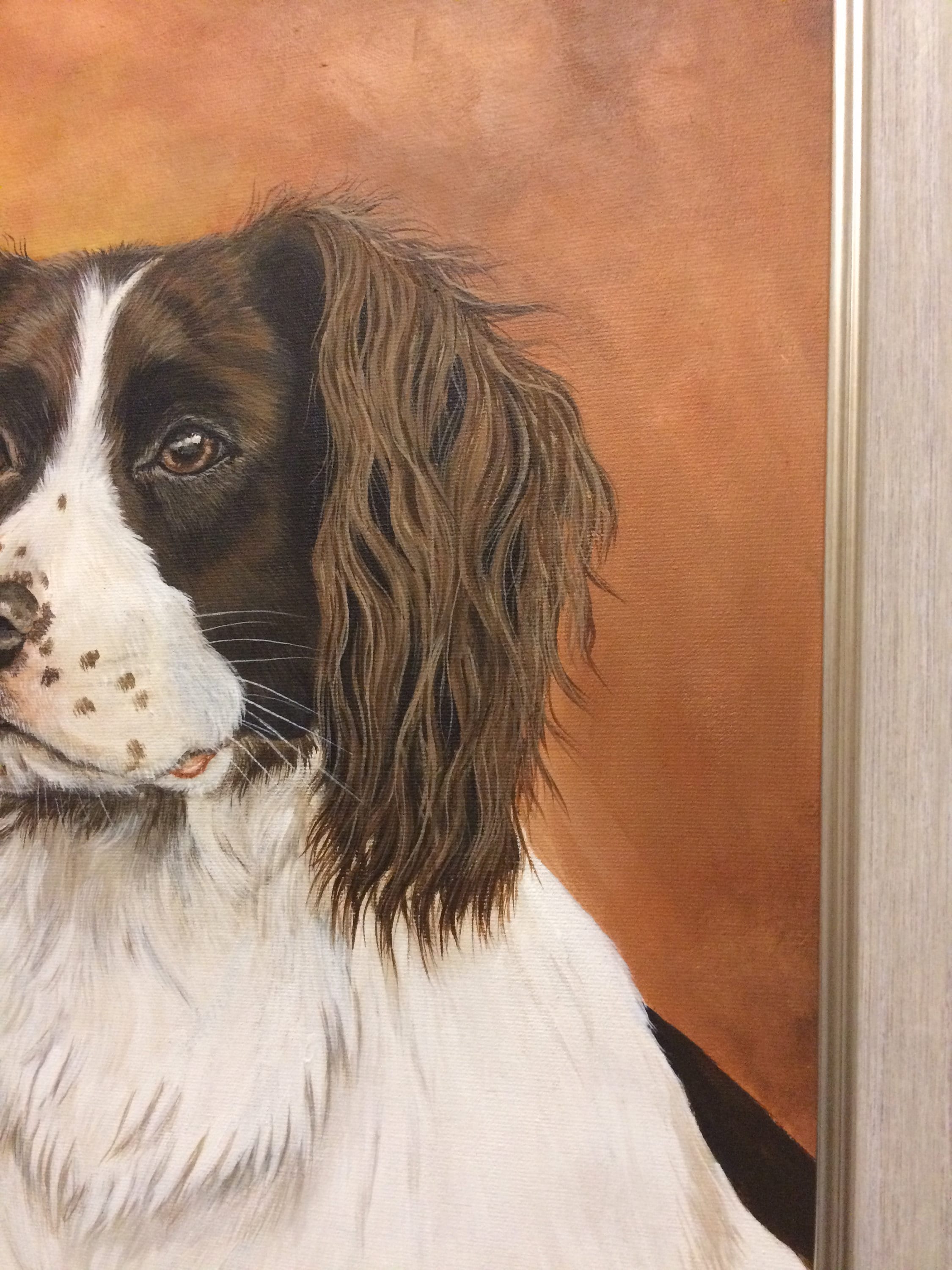 Framed Dog Portrait/springer Spaniel Dog Acrylic Painting/ Pet - Etsy