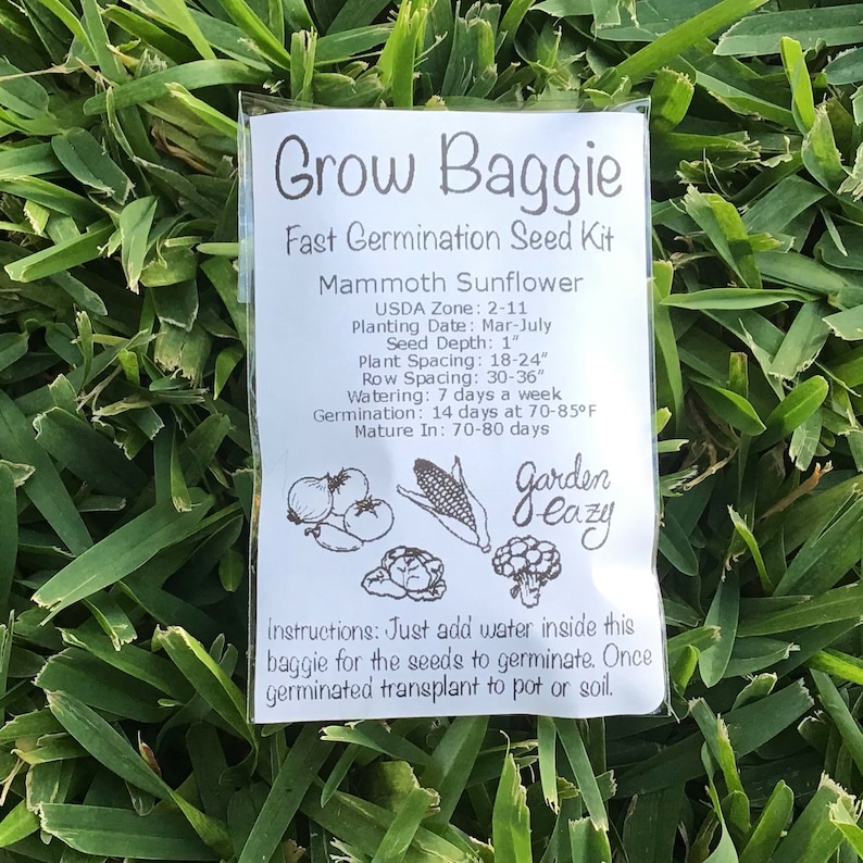 Grow Baggie - Ready to Go Fast Germination Seed Kit - Includes Organic ...