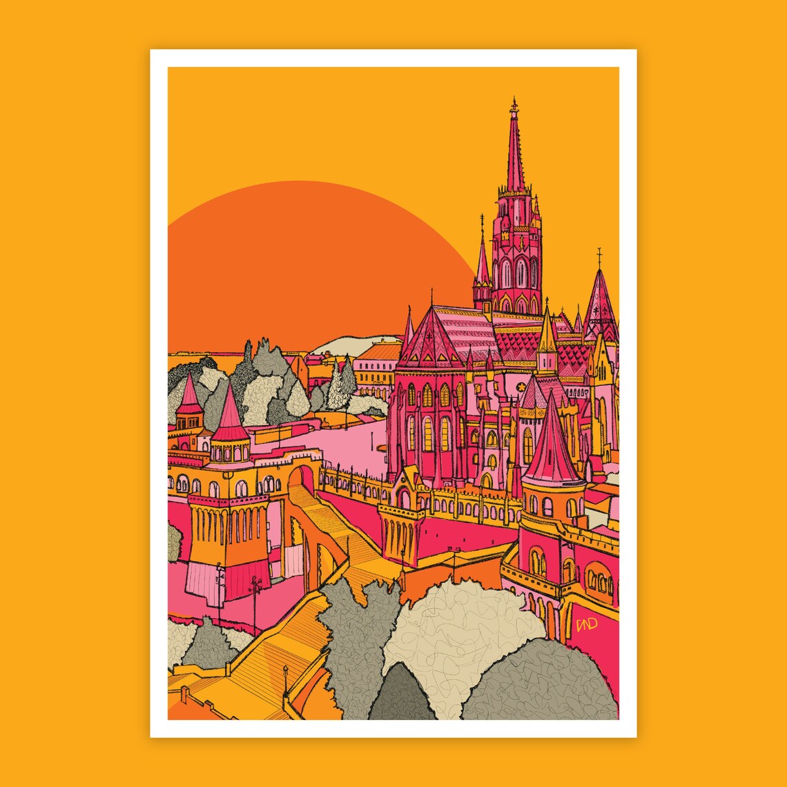 Budapest Hungary Art Print Budapest Drawing Budapest Wall Art - Etsy