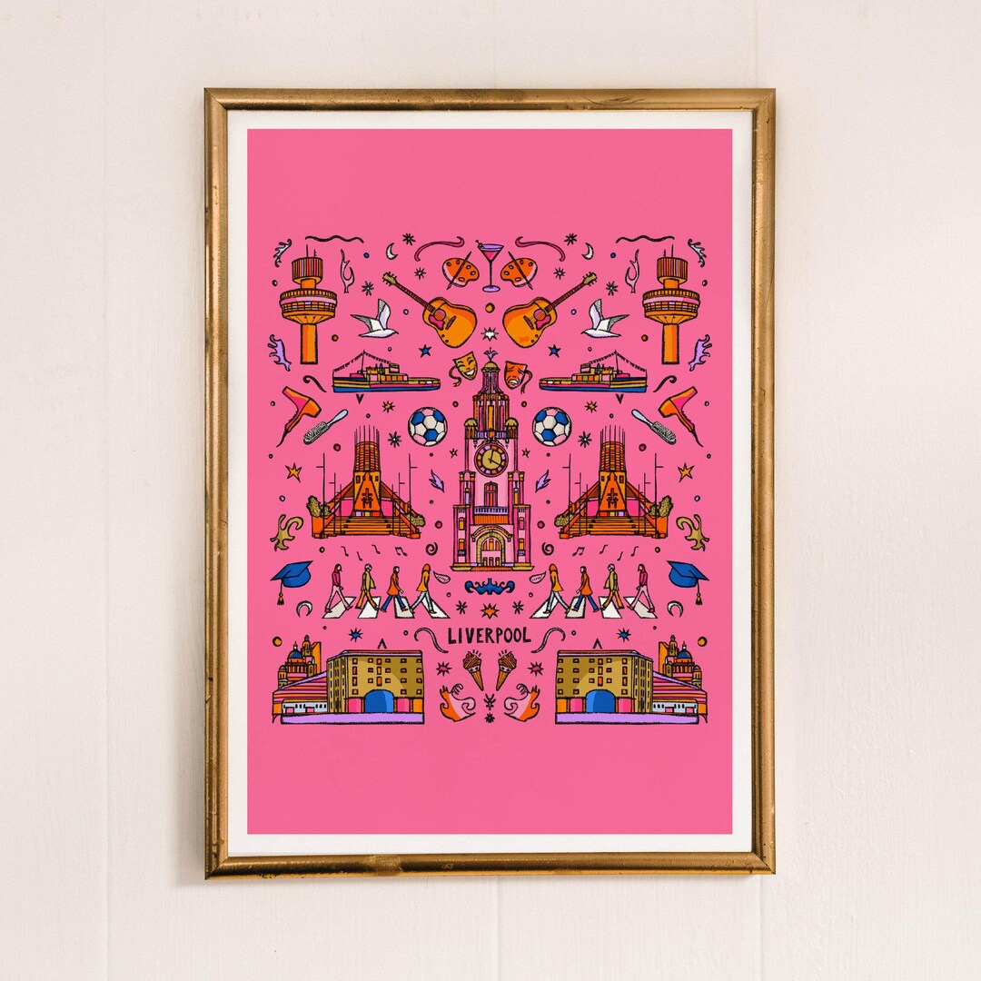 Pink Liverpool Art Print: Iconic Architecture & Culture - Etsy