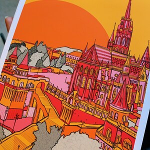 Budapest Hungary Art Print | Budapest Drawing | Budapest Wall Art ...