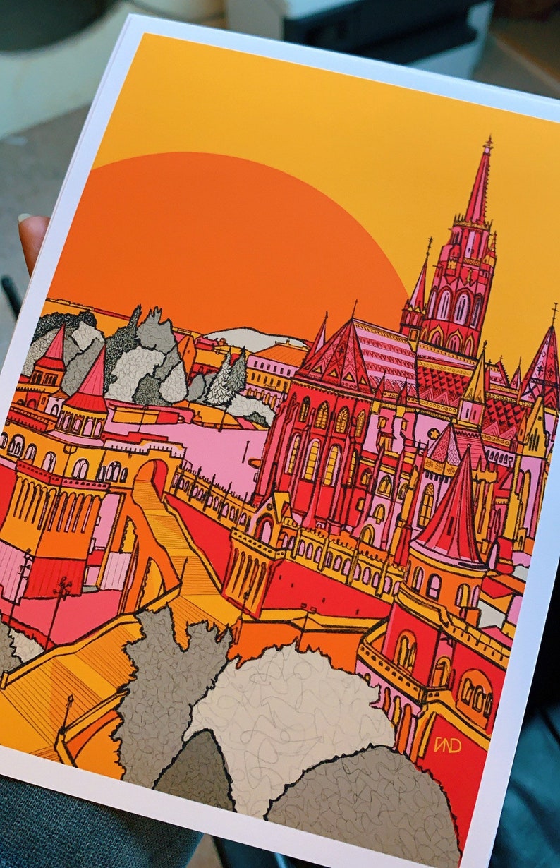 Budapest Hungary Art Print Budapest Drawing Budapest Wall Art - Etsy