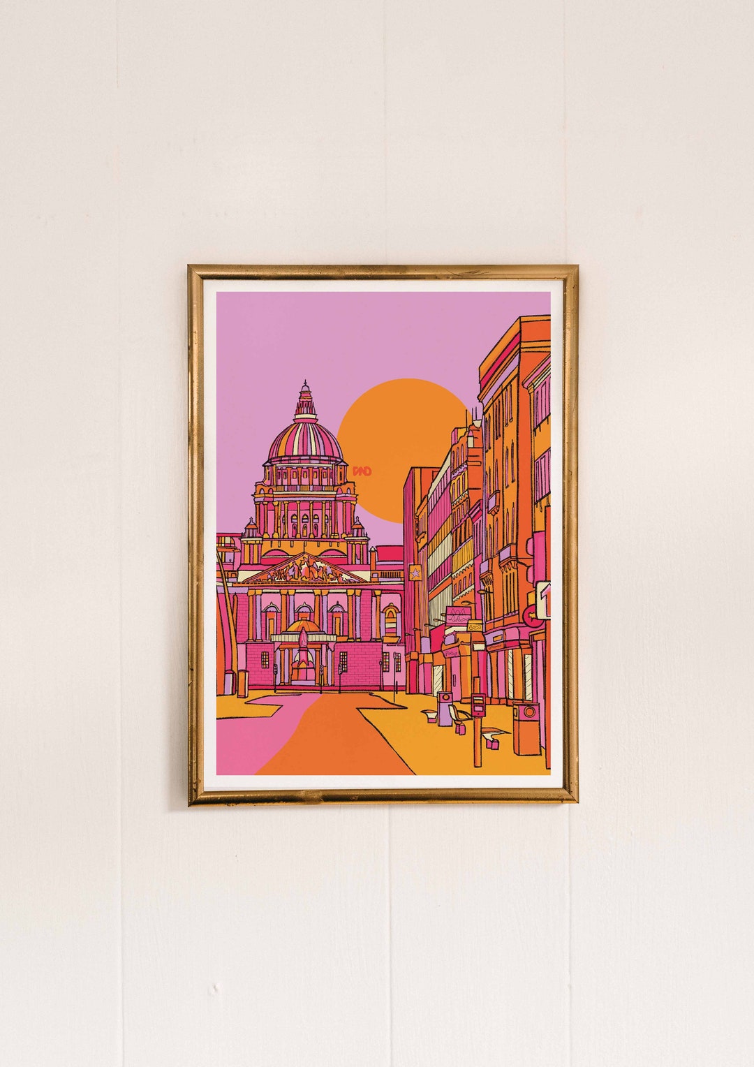 Belfast Art Print Belfast Art Belfast Drawing Bright Travel Print ...