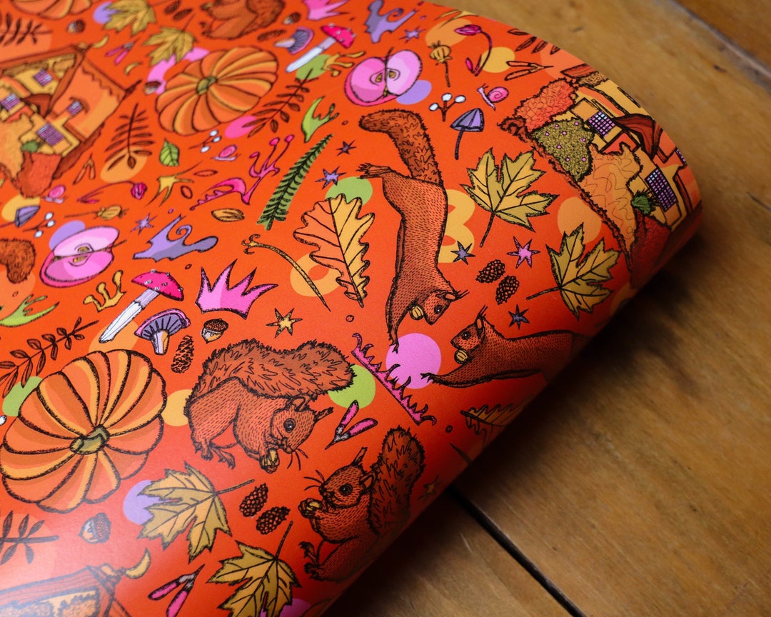 Autumn Forage Cottagecore Wrapping Paper - Etsy