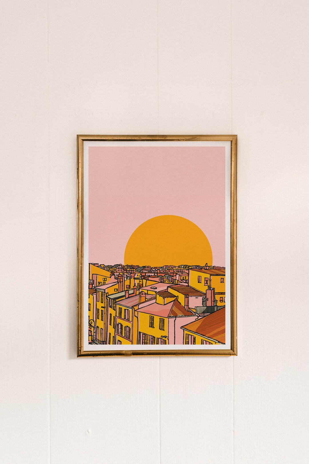 Antibes Art Print | South of France Art | Old Town Drawing | Bright ...