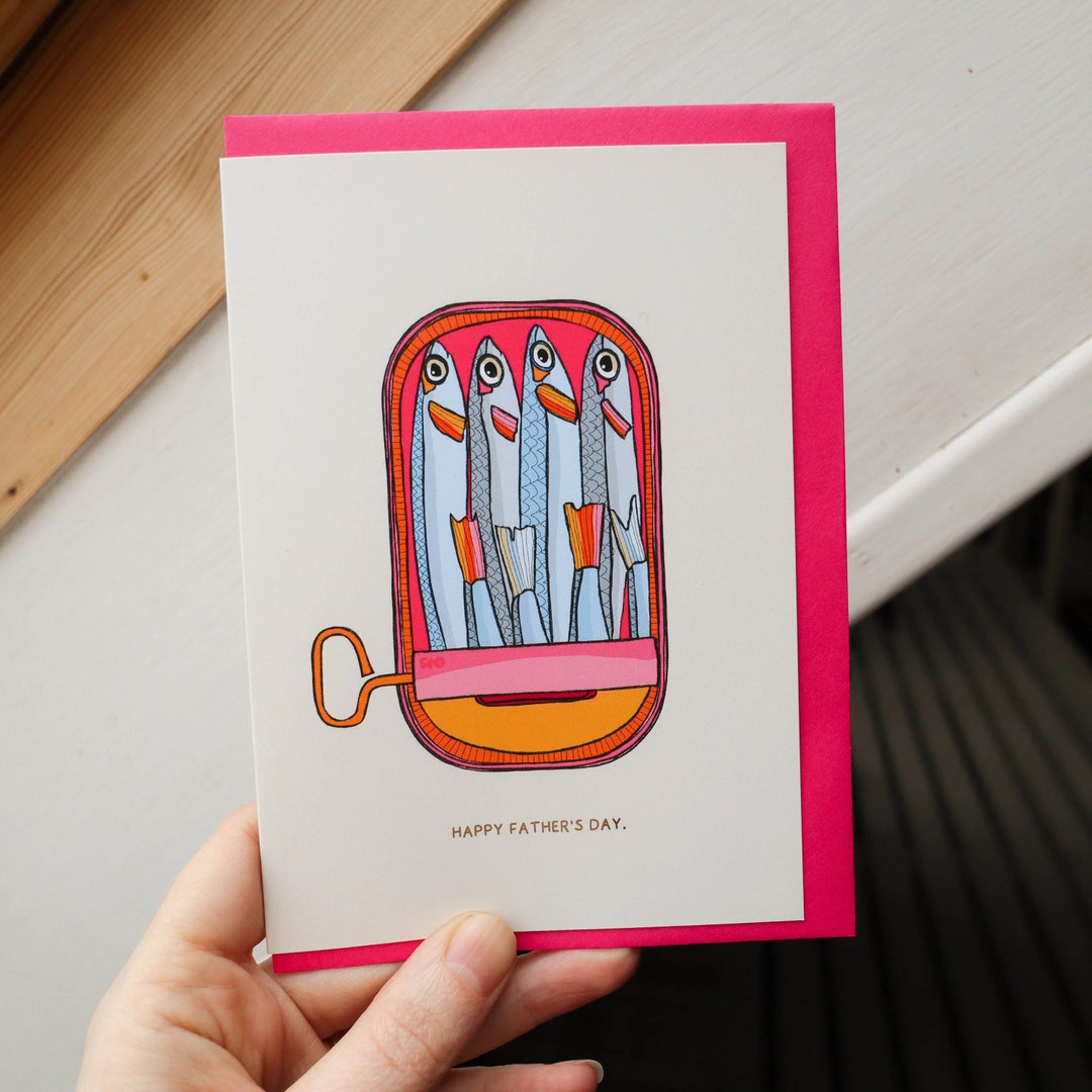 Sardines Foiled Father's Day Card - Etsy