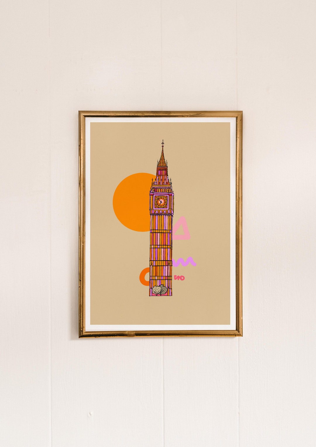 Big Ben Art Print | Bright London Print | Big Ben Drawing | London Art ...