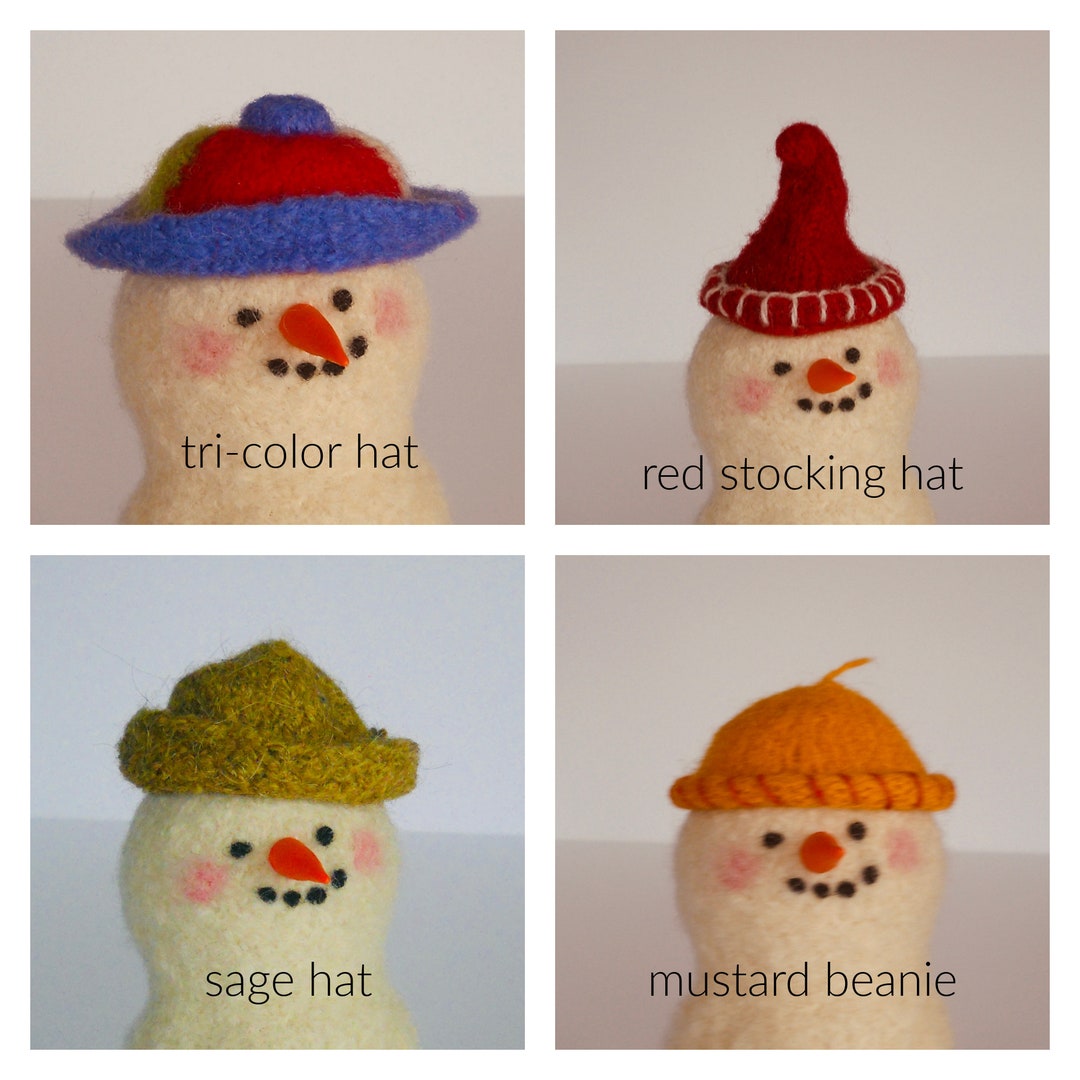 SNOWMAN HATS-3, Felted Snowman Hats, Snowman Gifts, Wool Hats for ...