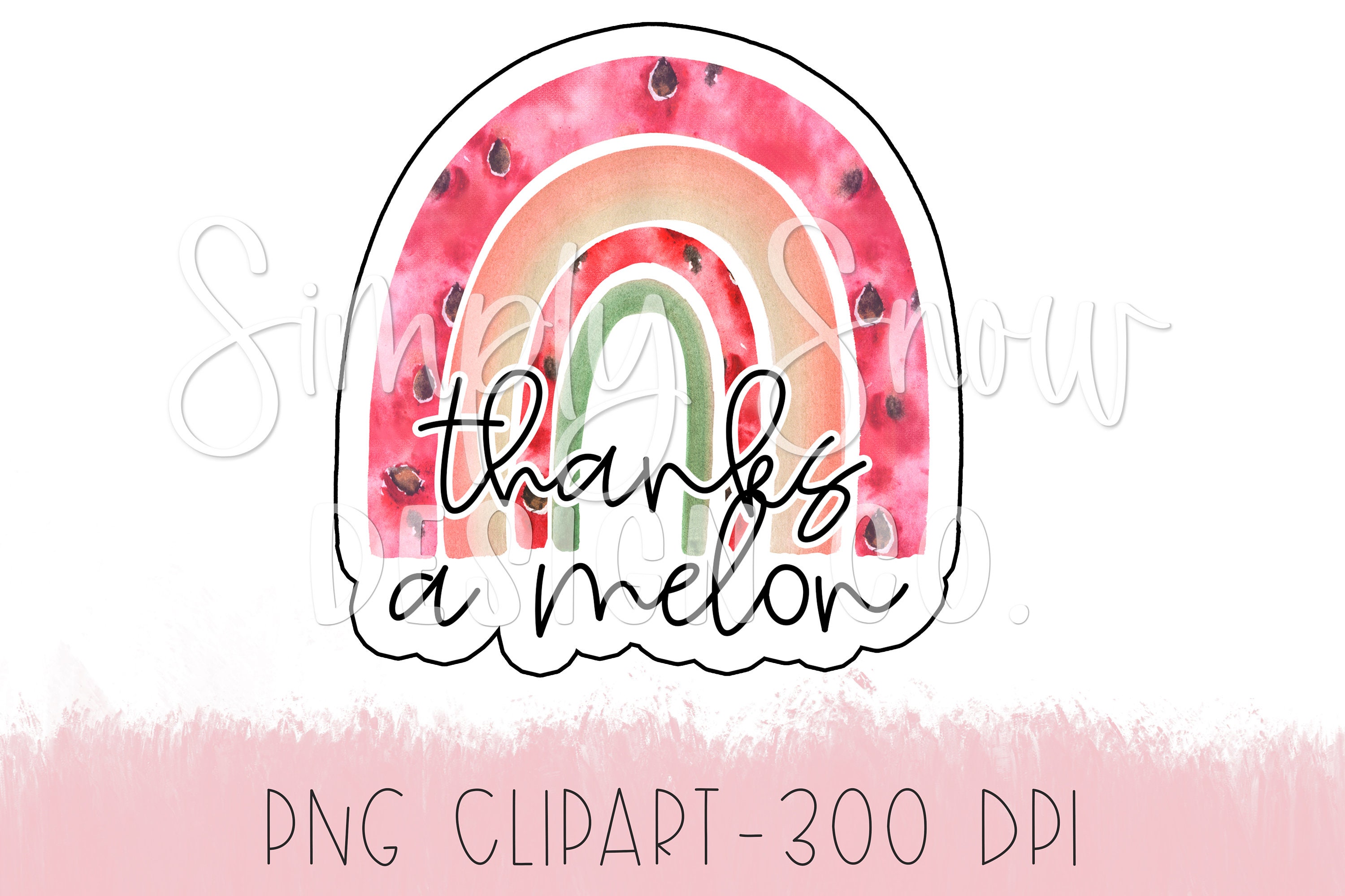 Thanks A Melon Stickers PNG, Print & Cut, Sticker für Etsy Shop ...