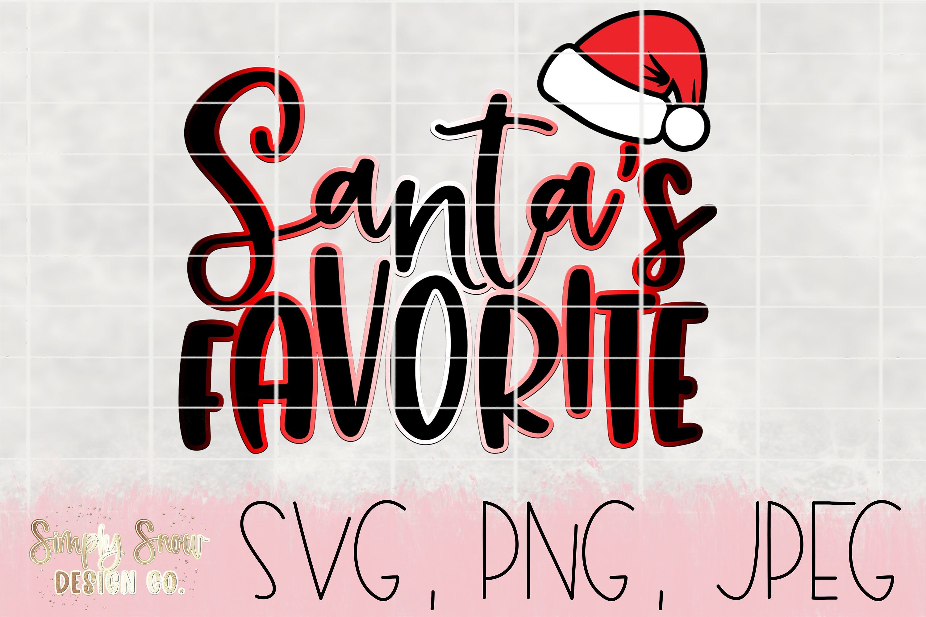 Santa's Favorite SVG With Offset Funny Christmas Design - Etsy