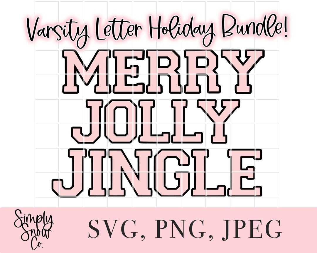 Varsity Letter Holiday SVG Bundle: Christmas Winter Design (digital ...