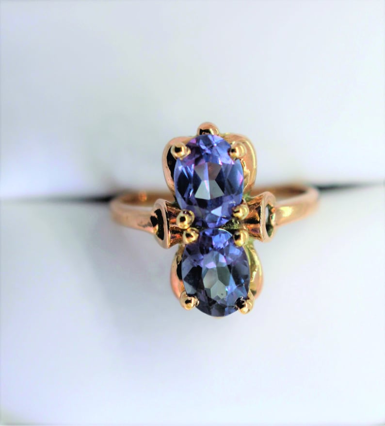 Antique Simulated Alexandrite Ring 14k - Etsy
