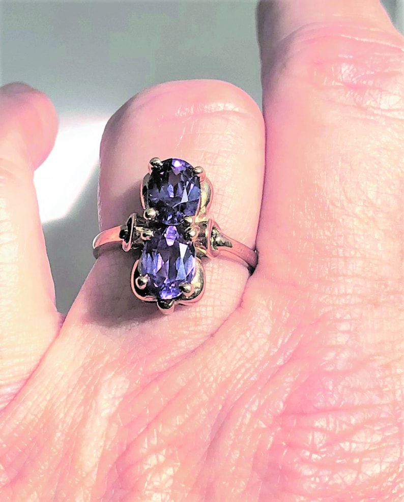 Antique Simulated Alexandrite Ring 14k - Etsy
