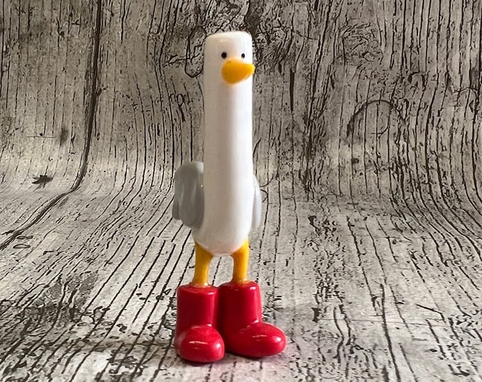 RAINY DAY GULL - Handmade Clay Seagull in Red Wellies, Gift for Friends ...