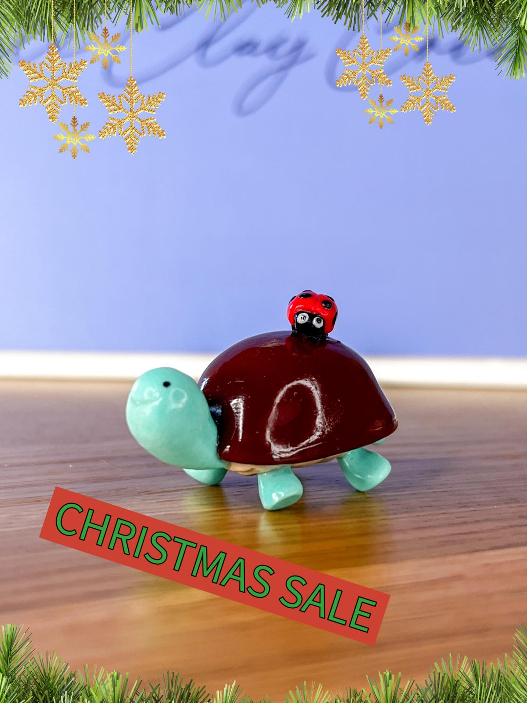 Handmade Clay Tortoise and Ladybird Figurine - Etsy