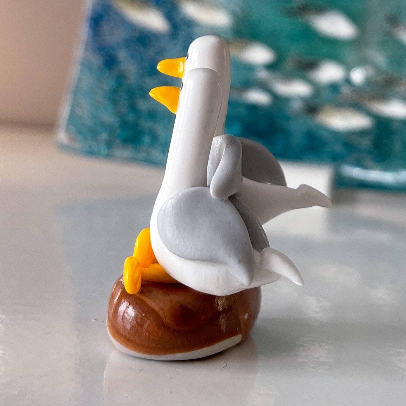 Handmade clay seagull figures gift for friends/loved ones. | Etsy