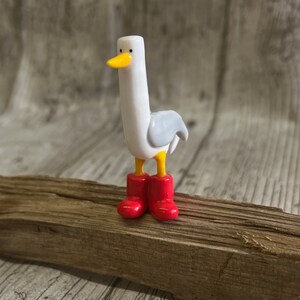 RAINY DAY GULL - Handmade Clay Seagull in Red Wellies, Gift for Friends ...