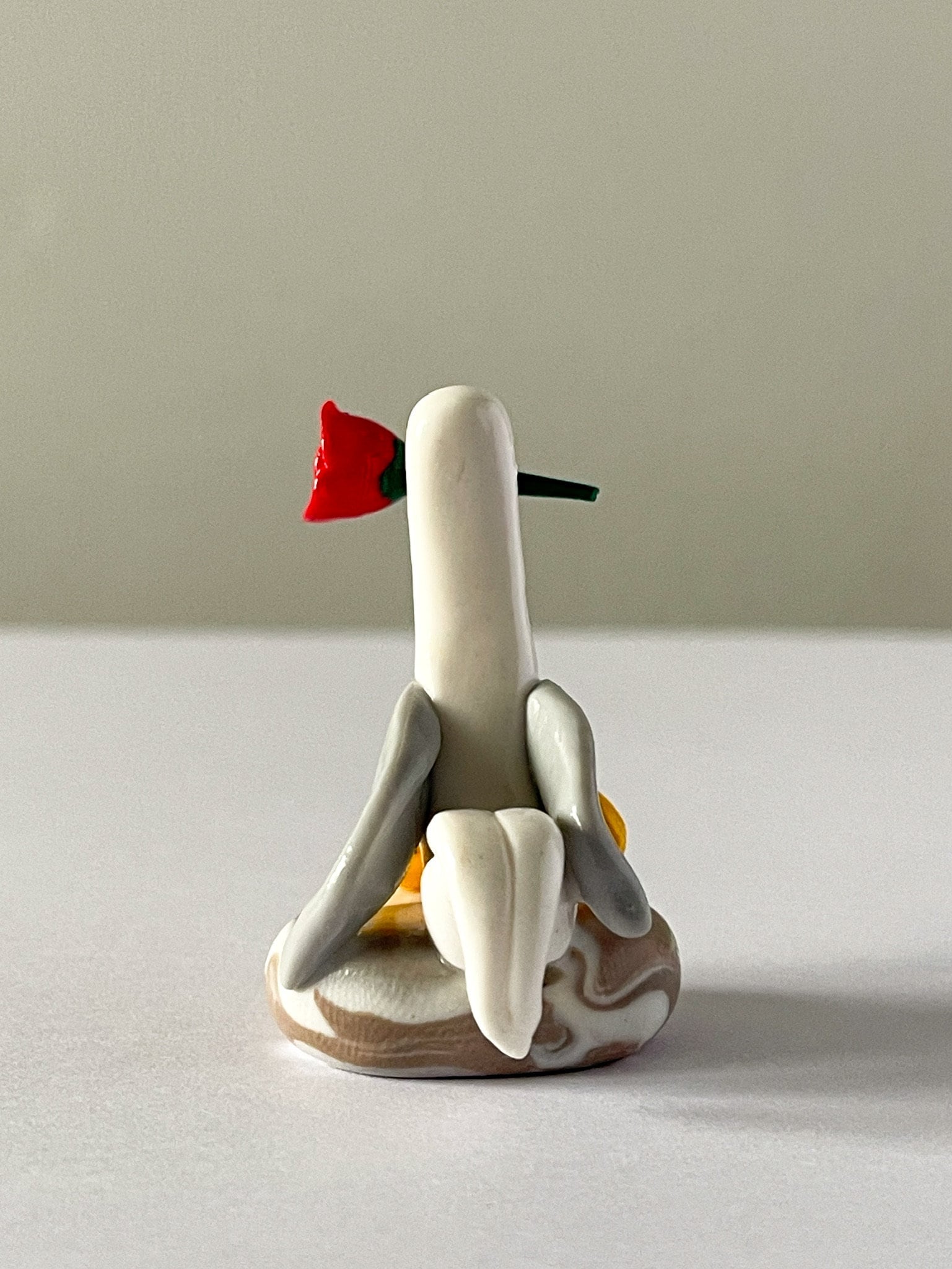 Handmade Clay Seagull With a Red Rose in Its Beak Gift for - Etsy