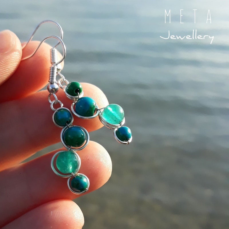 Blue Green Earrings - Etsy