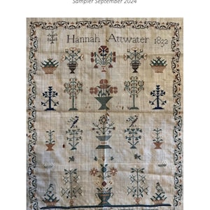 Hannah Attwater 1832- a Reproduction Sampler PDF Chart - Etsy