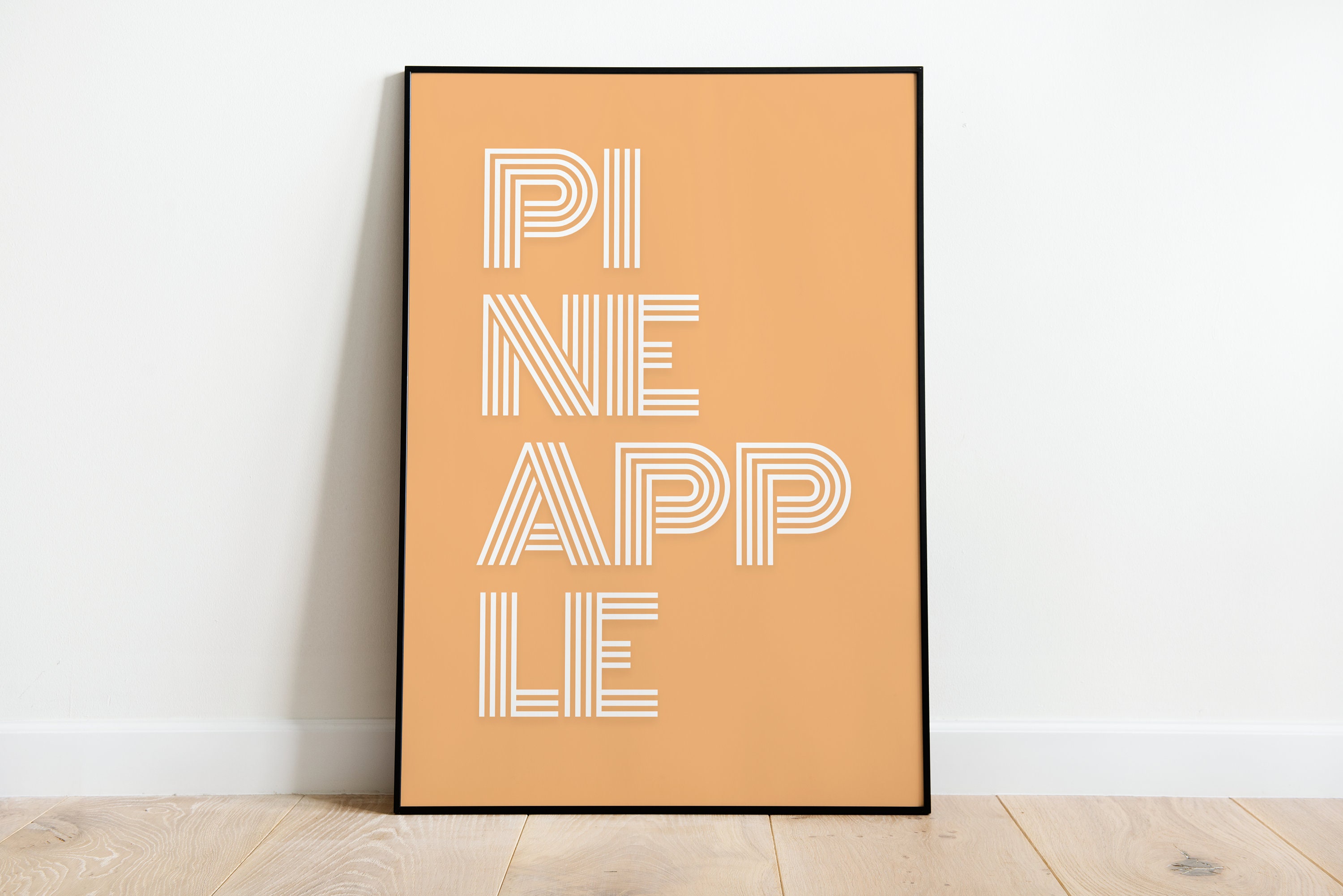 Pineapple Print Typography Wall Art Kitchen Wall Decor Colourful ...