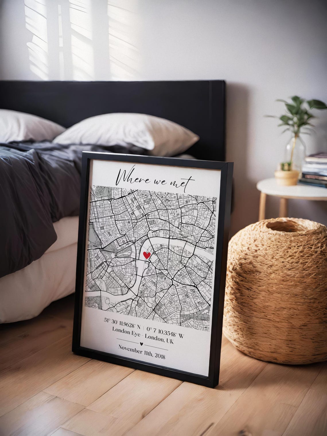 Where We Met Map Print, Where It All Began Poster for Couple ...