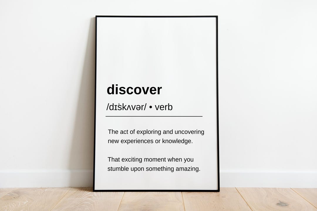 Discover Definition Print, Discover Meaning Poster, Quote Print for ...