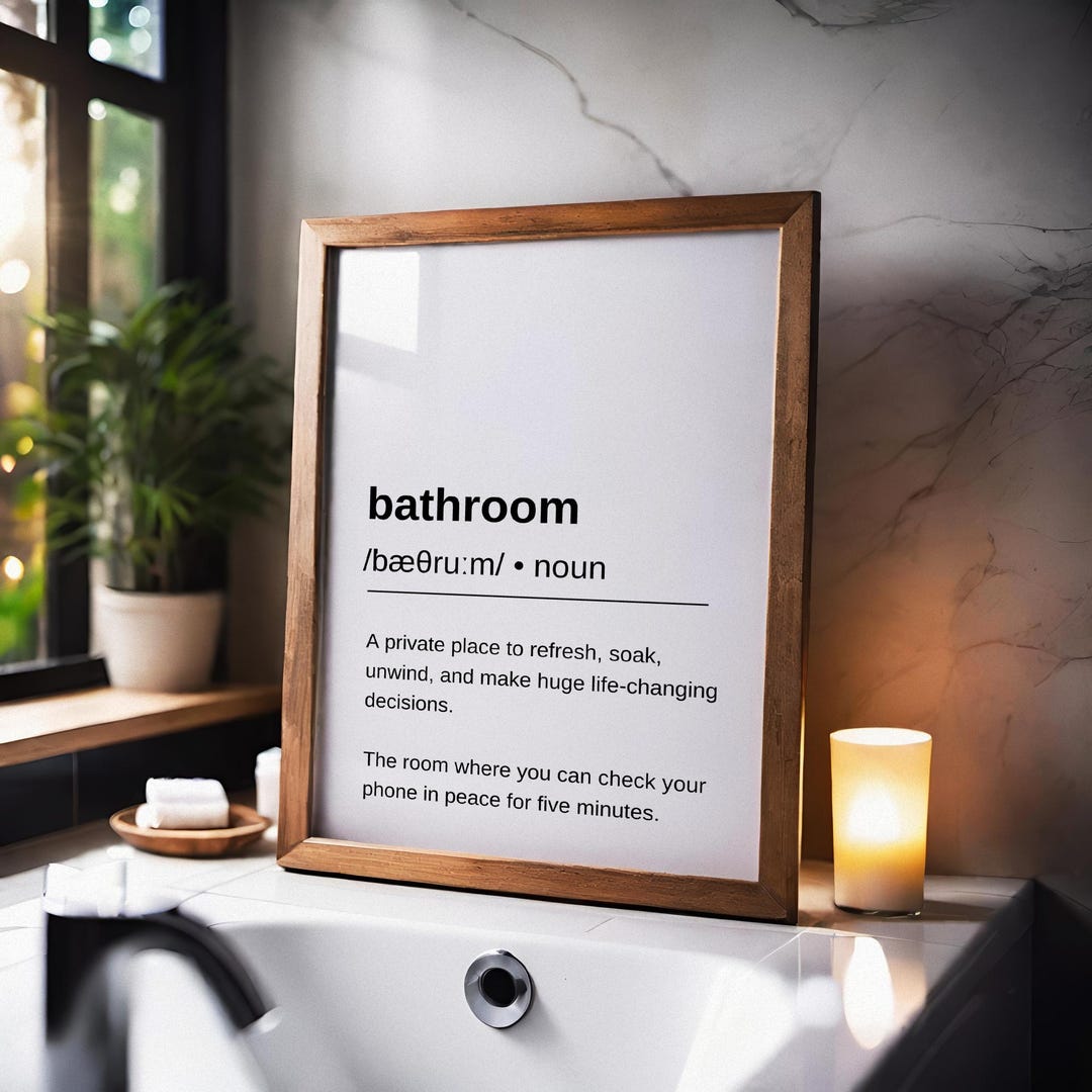 Bathroom Definition Print, Funny Bathroom Meaning Poster, Bathroom ...