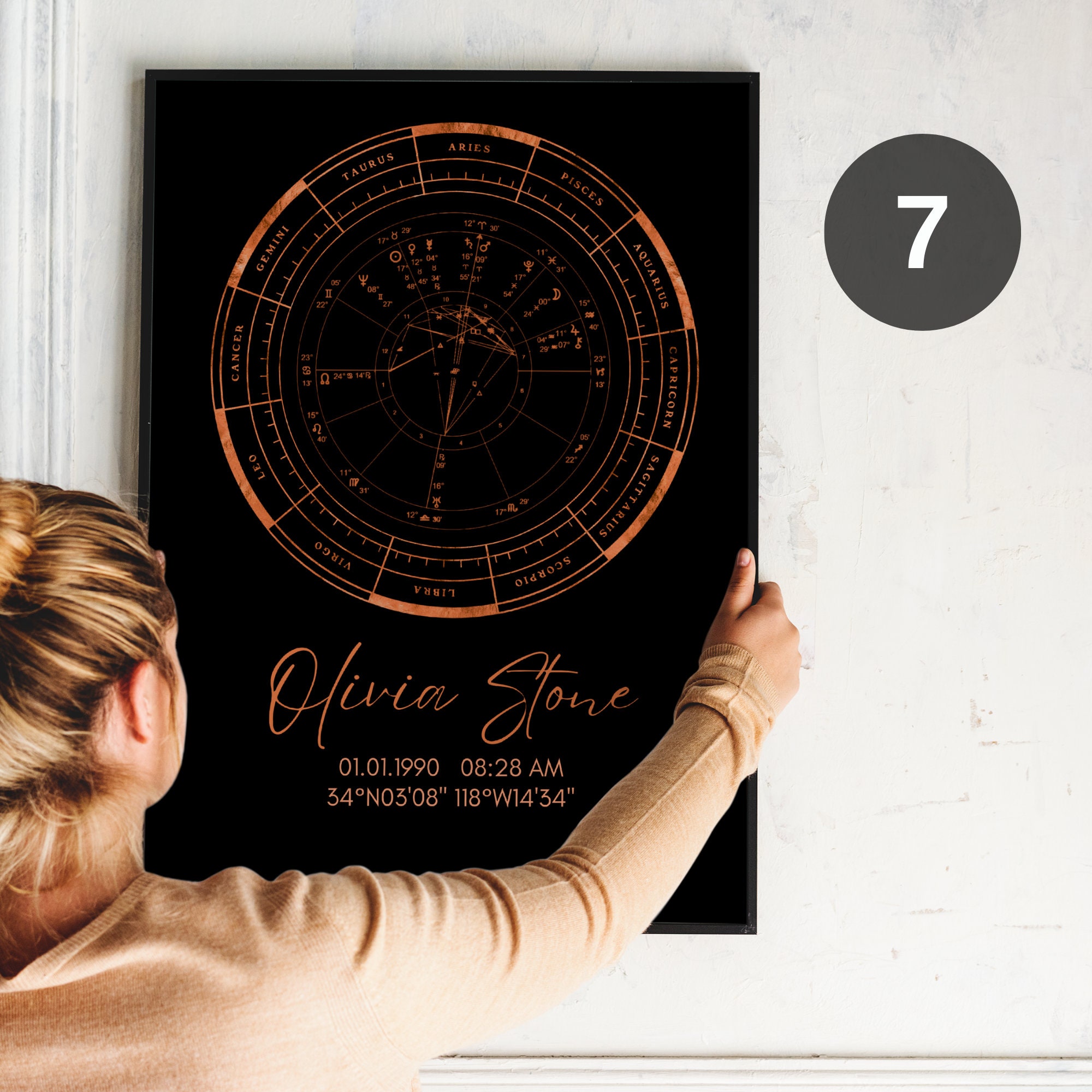 Personalized Birth Chart Print Free Natal Chart Interpretation, Custom ...
