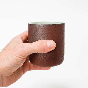 Handmade Ceramic Mug / Terracotta Coffee Cup / Rustic White Mug / Flat ...