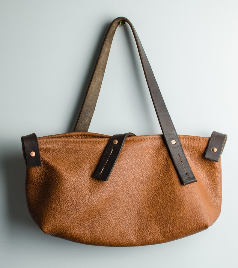 Small Soft Brown Leather Handbag Top Handle Evening Bag - Etsy