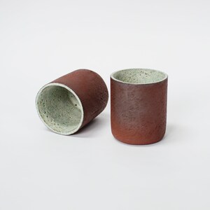 Handmade Ceramic Mug / Terracotta Coffee Cup / Rustic White Mug / Flat ...