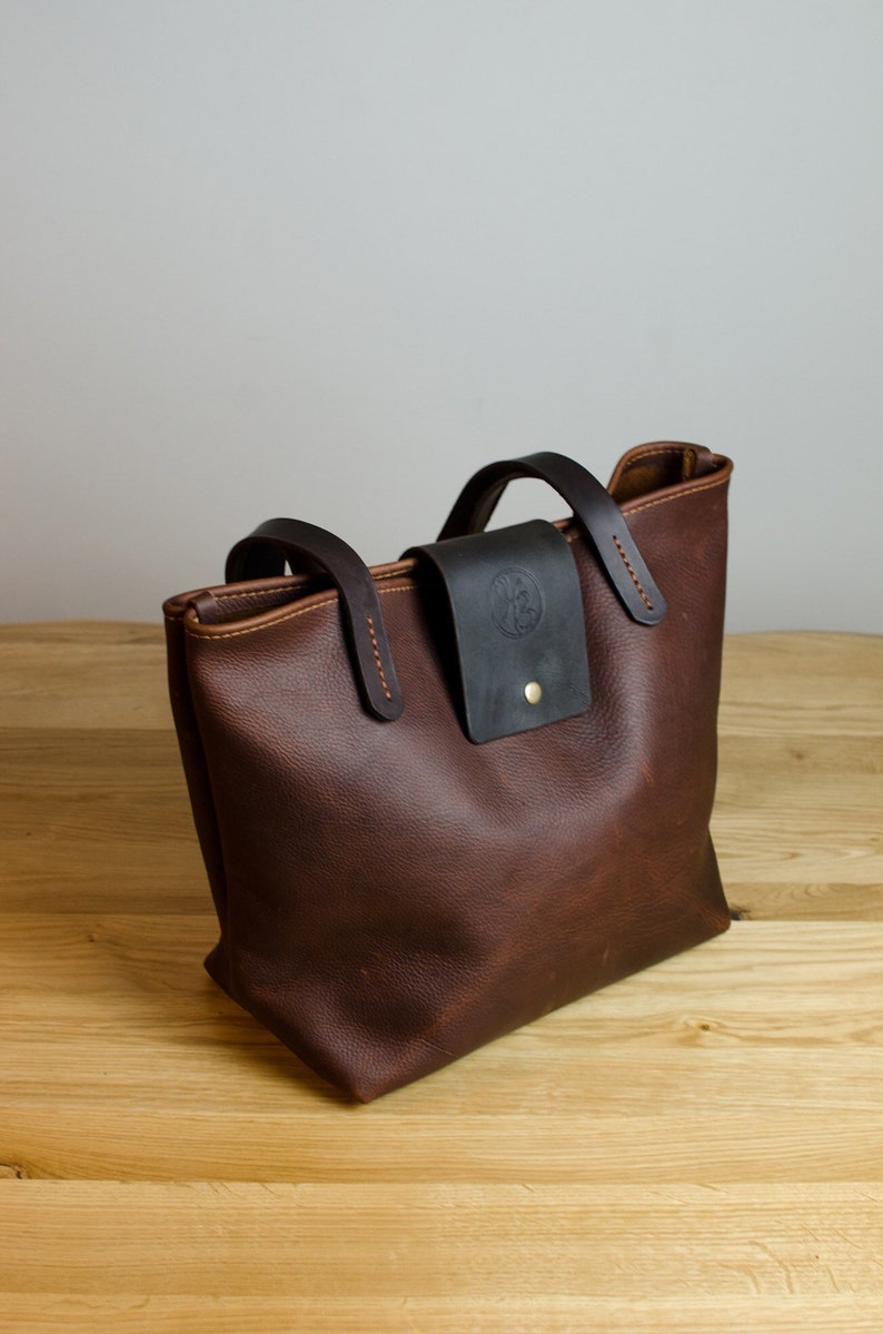 Leather Tote Woman Leather Tote Brown Leather Tote Large - Etsy