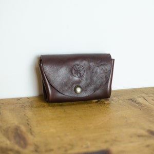 Handmade Italian Leather Coin & Card Wallet: Brown Leather Purse - Etsy