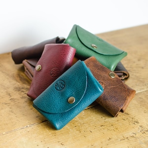Handmade Leather Purse, Leather Card Wallet, Gift for Her, Leather Coin ...