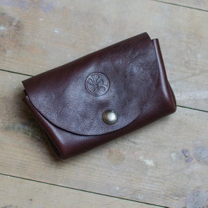 Handmade Italian Leather Coin & Card Wallet: Brown Leather Purse - Etsy