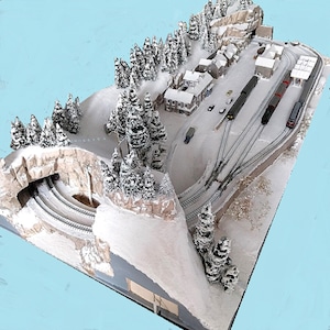 Portable Light Weight Model Train Winter Snow Railway Layout in N Scale ...