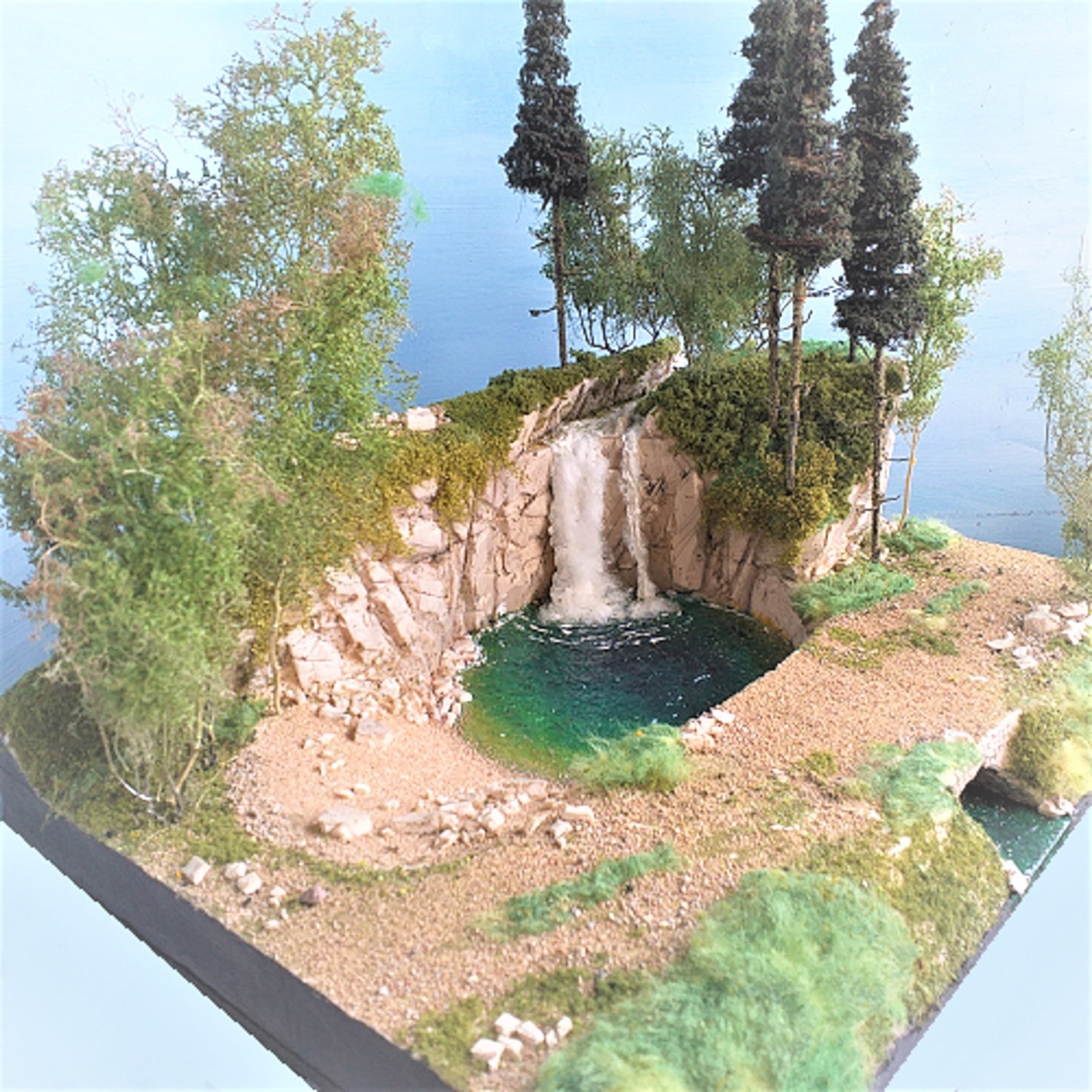 Model Landscape Diorama With Waterfall Scale 1/32 to 1/100 | Etsy