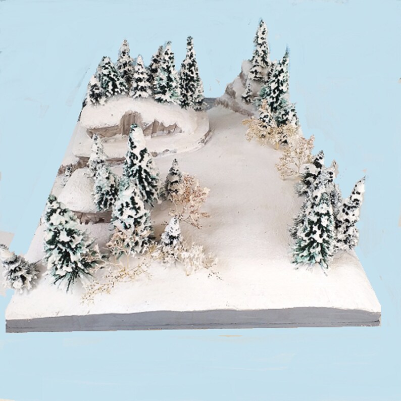 Model Winter Snow Diorama With Frozen Lake, Scale 1/160 - Etsy