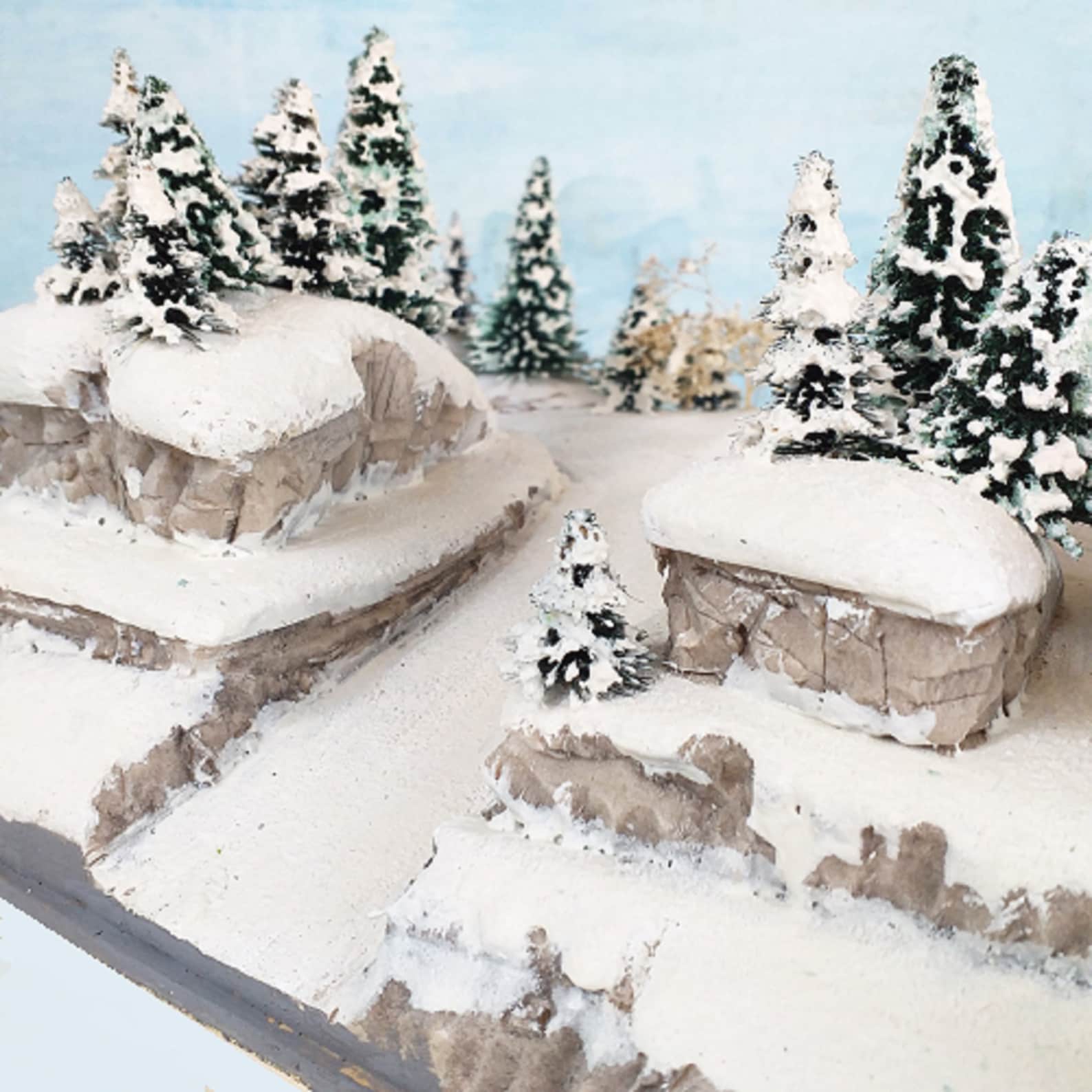 Model Winter Snow Diorama With Frozen Lake, Scale 1/160 - Etsy