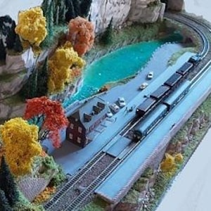 Portable Scenic Model Railway Layout, With Lakes and Waterfalls in N ...