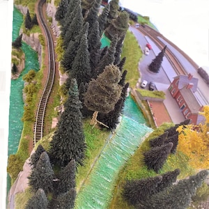 Model Railway With a Realistic Forest Mountain Layout, With Lakes and ...