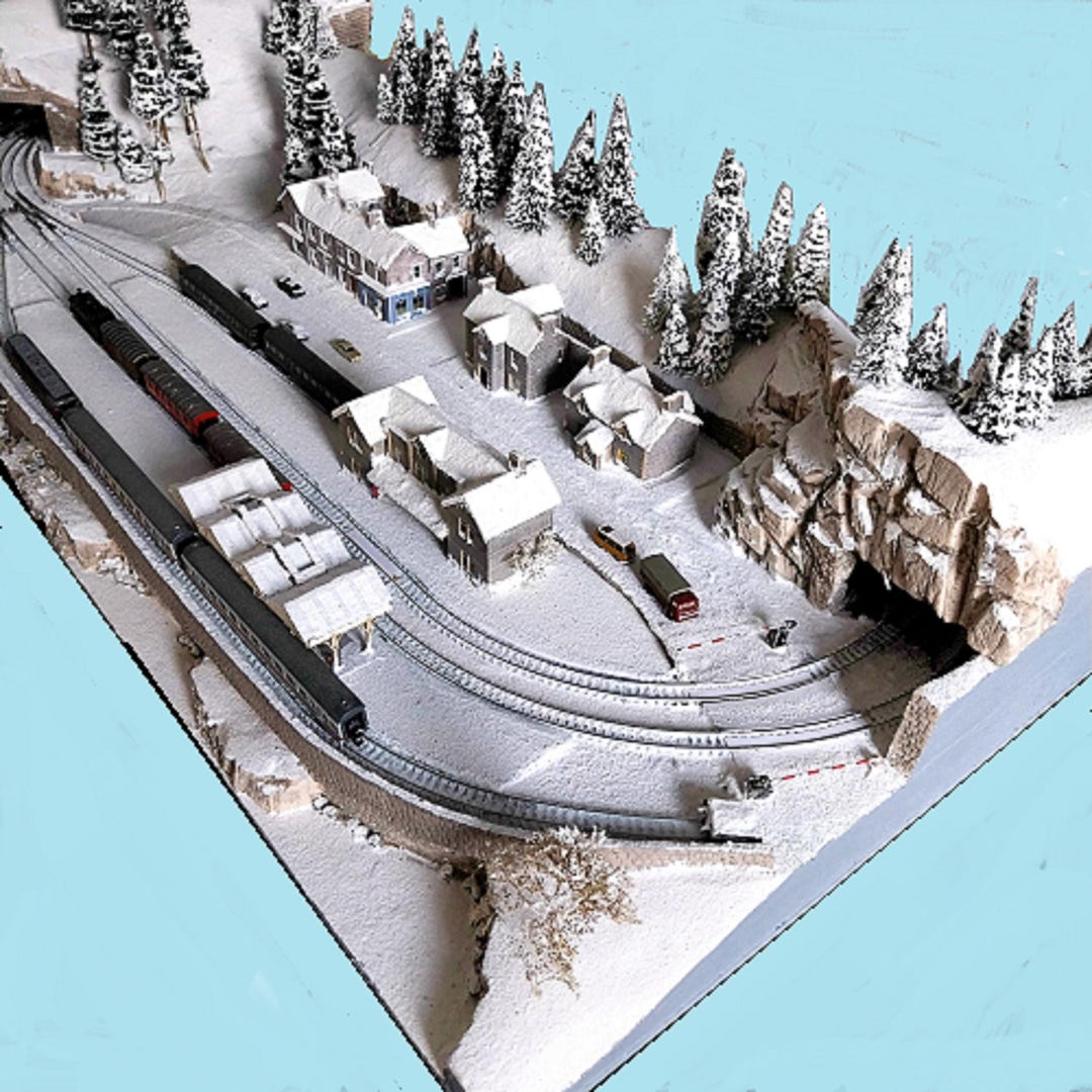 Portable Light Weight Model Train Winter Snow Railway Layout in N Scale ...