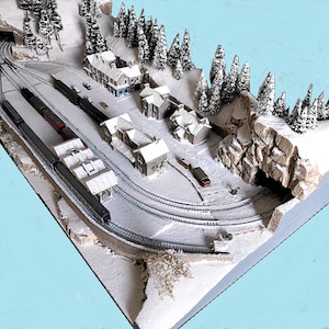 Model Train Winter Layout - Etsy