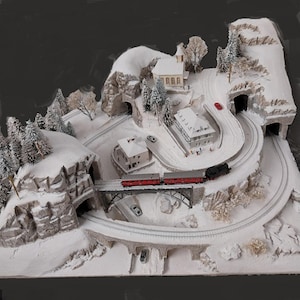 N or HO Scale Railroad Layout Diorama - Etsy