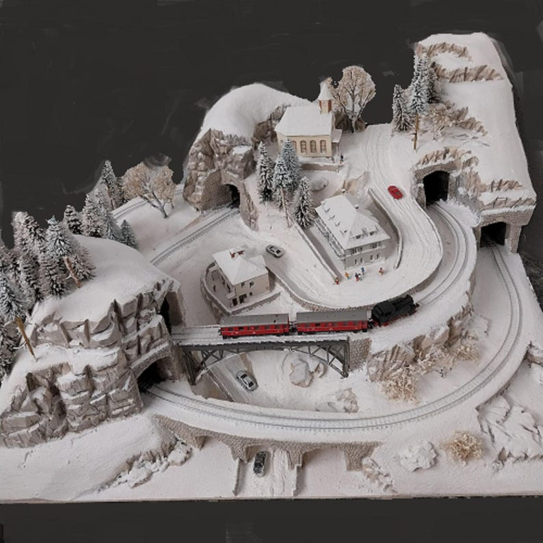 N or HO Scale Railroad Layout Diorama - Etsy