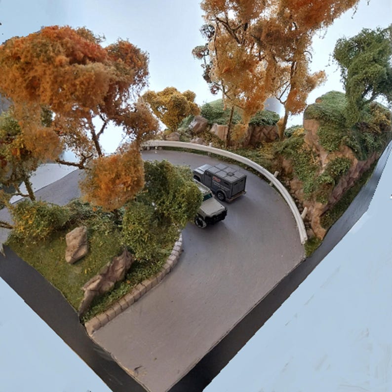 Diorama Mountain Road to Display Your Cars Miniatures in Scale 1/45 to ...